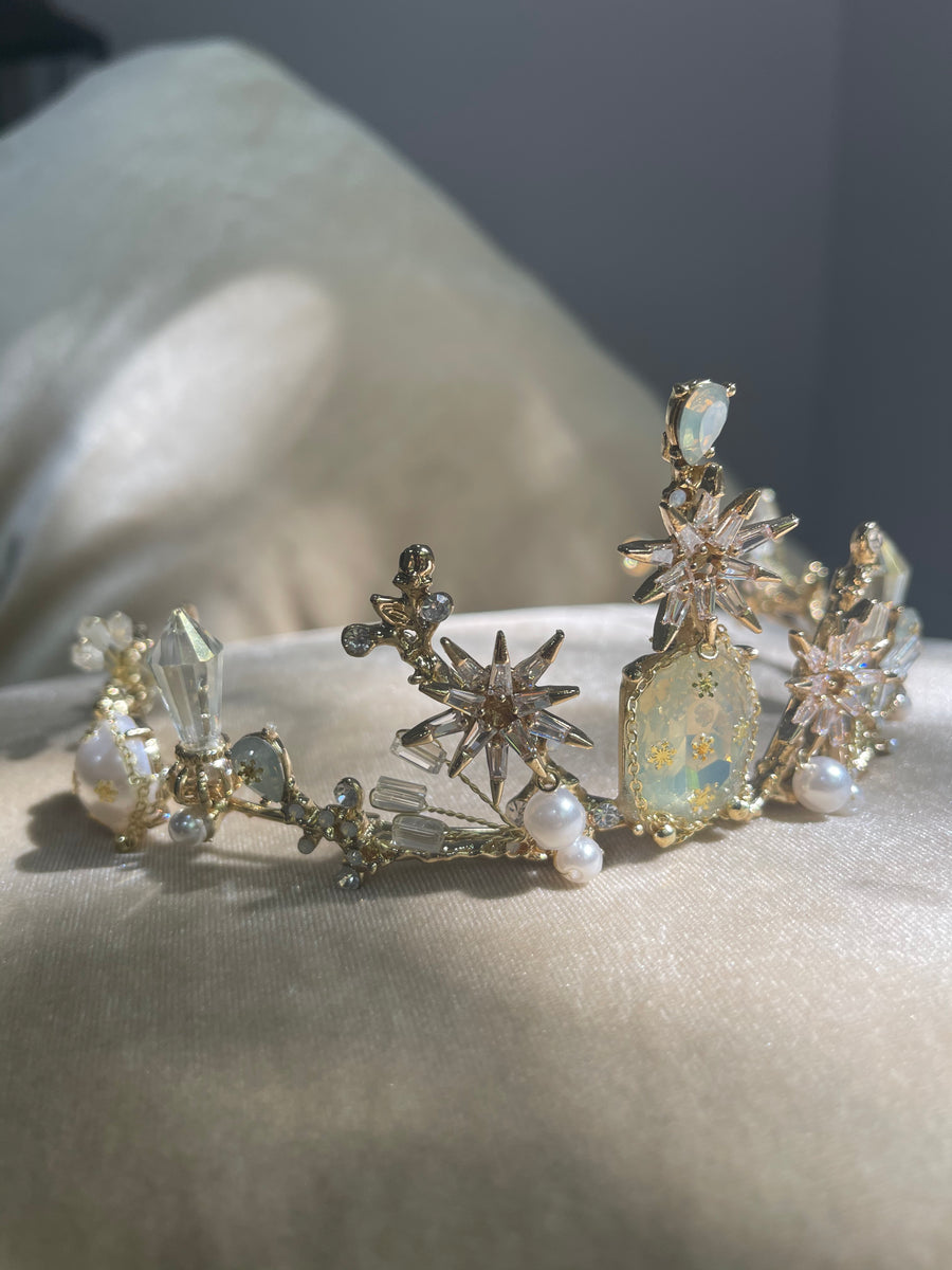 Celestial Star Crown, Wedding Headpiece in Gold & Crystal ~ Starlet ...